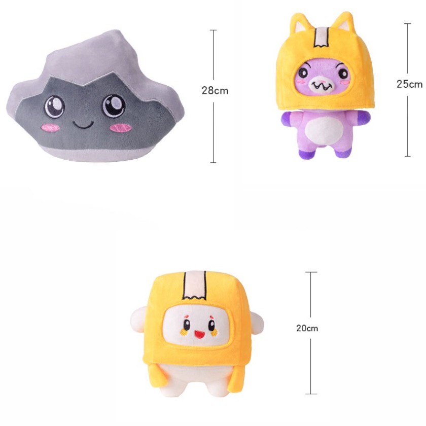 Stuffed Foxy Boxy Rocky Lankybox Toy Animal Doll Plush Valentine ...