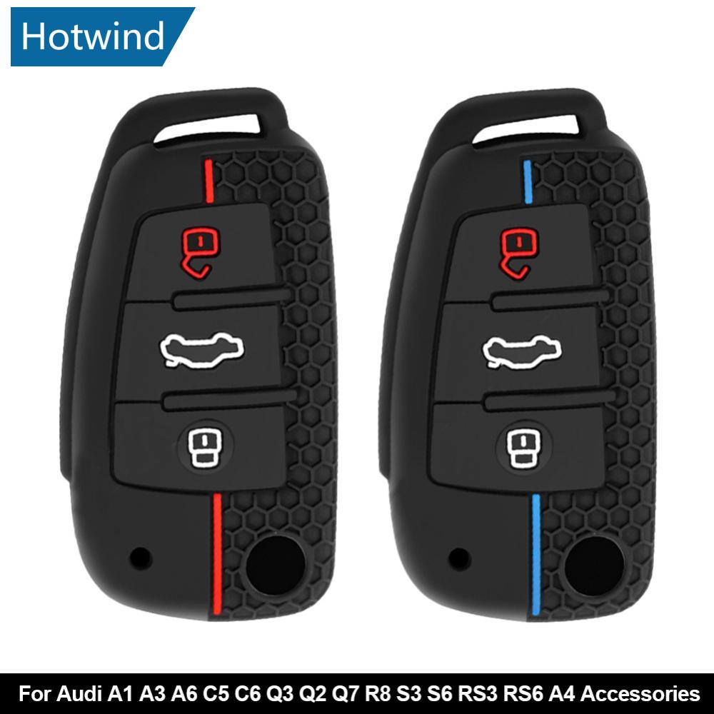 【HW】 Silicone Car Key 3 Button Key Cases Cover Keychain Protection Fob ...