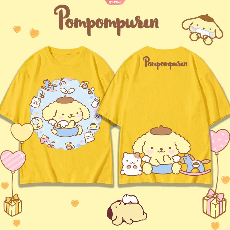 Sanrio Oversized PompomPurin Washed T Shirt For Women Vintage T-shirts ...