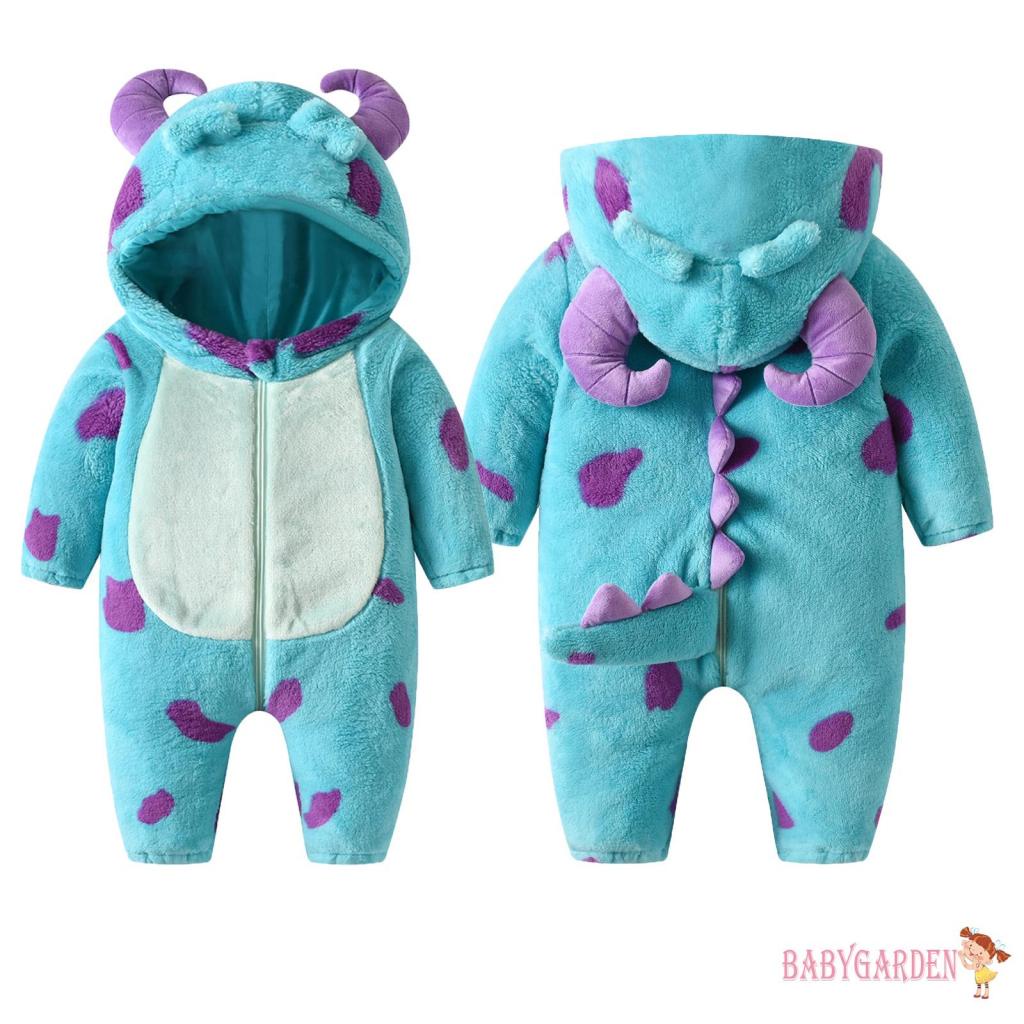 BAGA-6 Months-5 years Baby Fleece Jumpsuit Cartoon Animal Horn Hooded ...