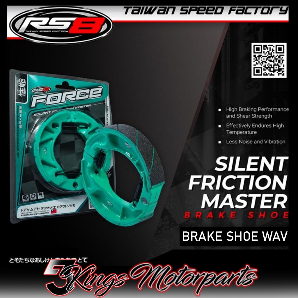 ORIGINAL RS8 BRAKE SHOE FOR WAVE125 / XRM 125 / WAVE 100 / WAVE 125 ...