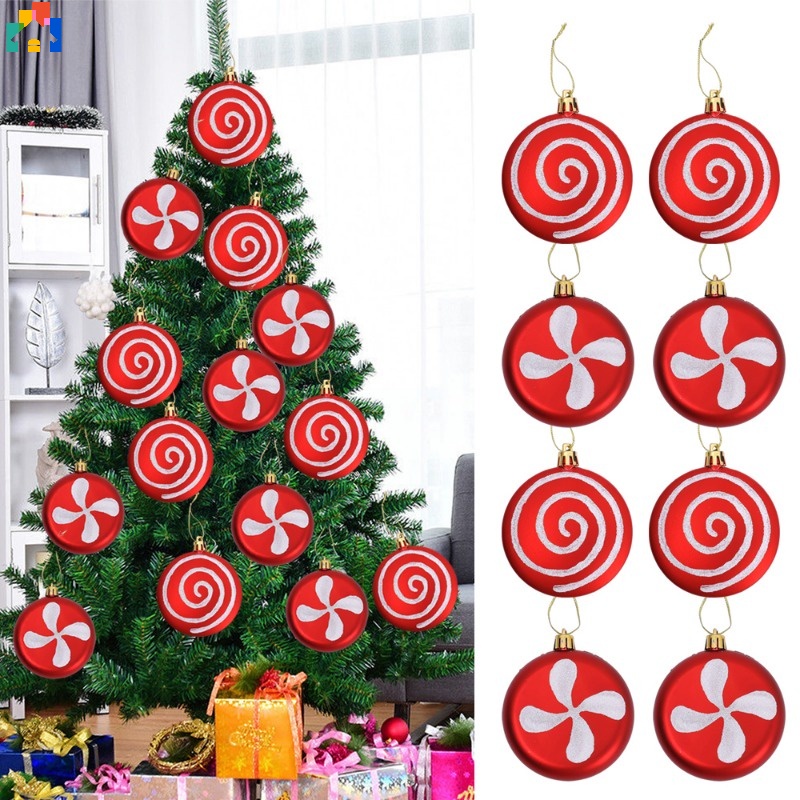 Christmas Round Cake Flat Decorative Pendants Christmas Tree Hanging ...