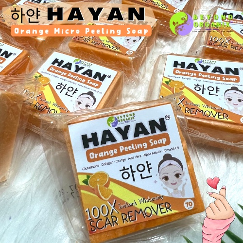 Hayan Intense Orange Peeling Soap (whitening, scar remover, dark underarm whitening, butt ...