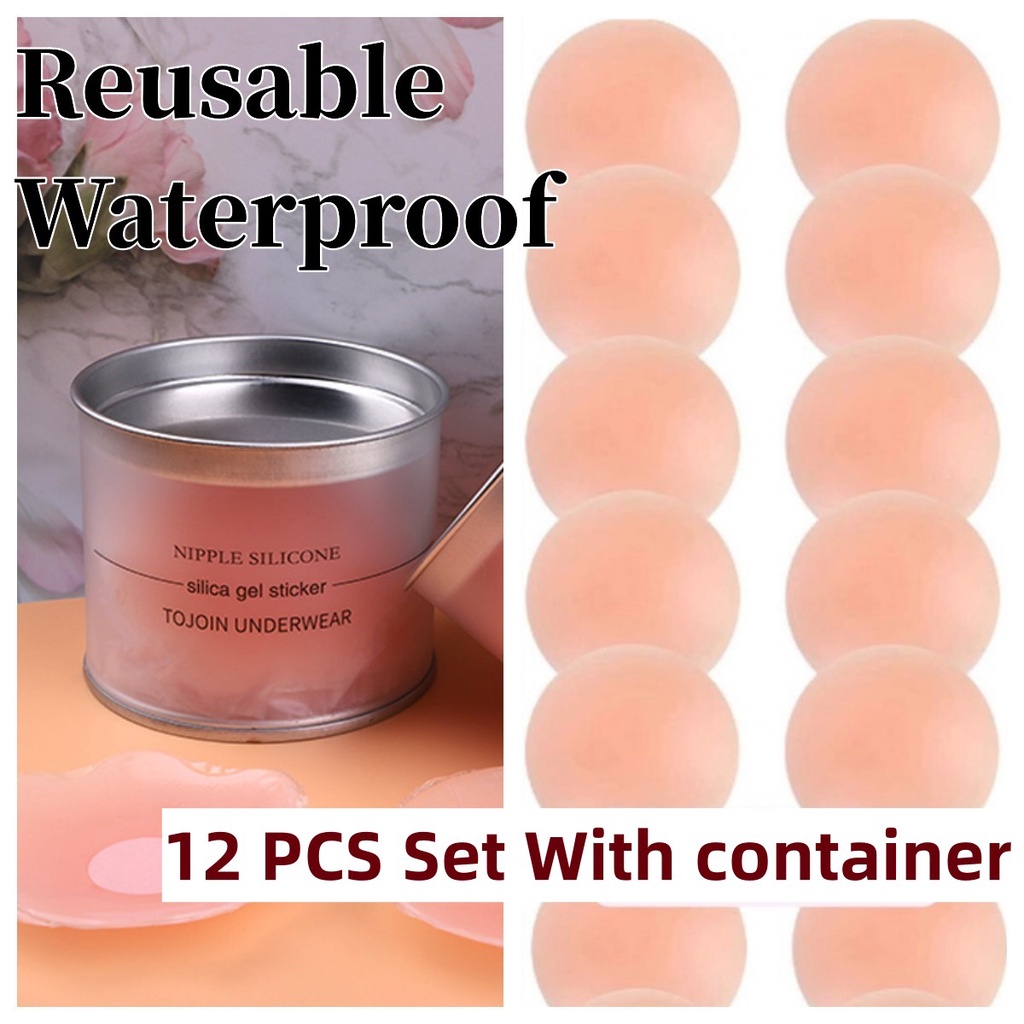 6 Pairs With Container Bra Silicone Silicon Bra Waterproof Nipple Pad ...