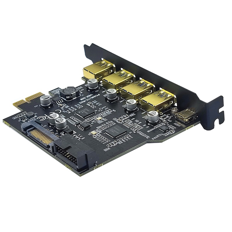 PCIE USB Expansion Card PCI Express X1 to USB Type C 4 Port USB3.0 ...