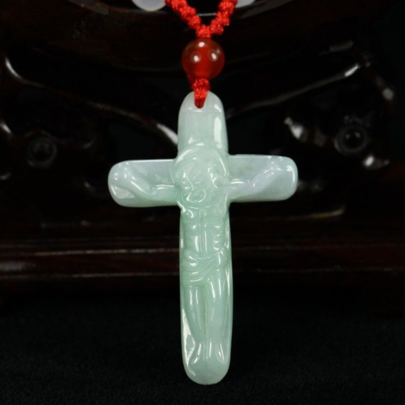 Natural Jade Jade Jade Men Women Cross Necklace Pendant Jade Cross Jade ...