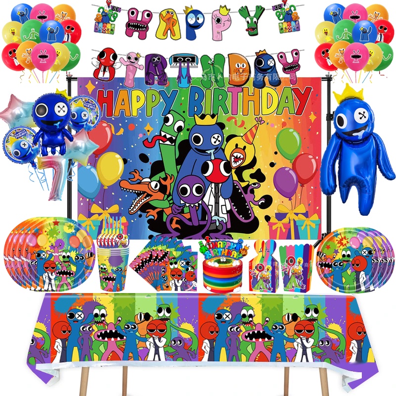 Rainbow Friend Birthday Party Decoration Balloon Cake Insert Card ...