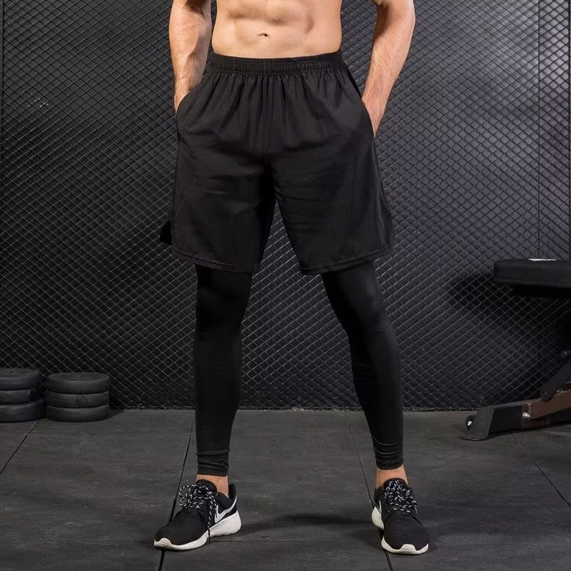 Unisex 2-in-1 Dri-fit Shorts With leggings for Men Fitness/Training ...