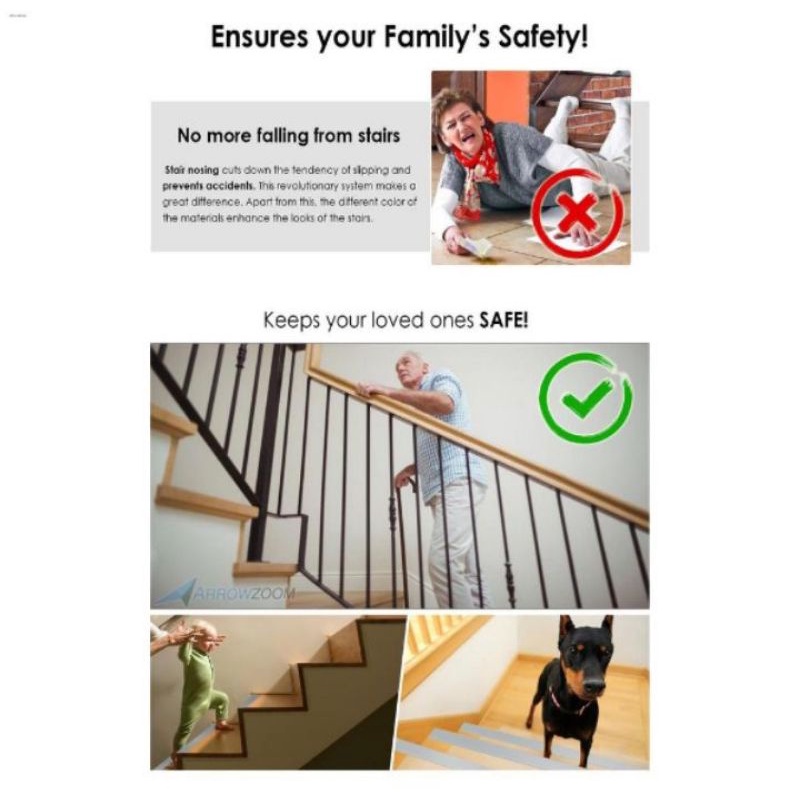 ALUMINUM STAIR NOSING ANTI SLIP FOR STAIRS 8FT STAIR NOSSING PROTECTION ...