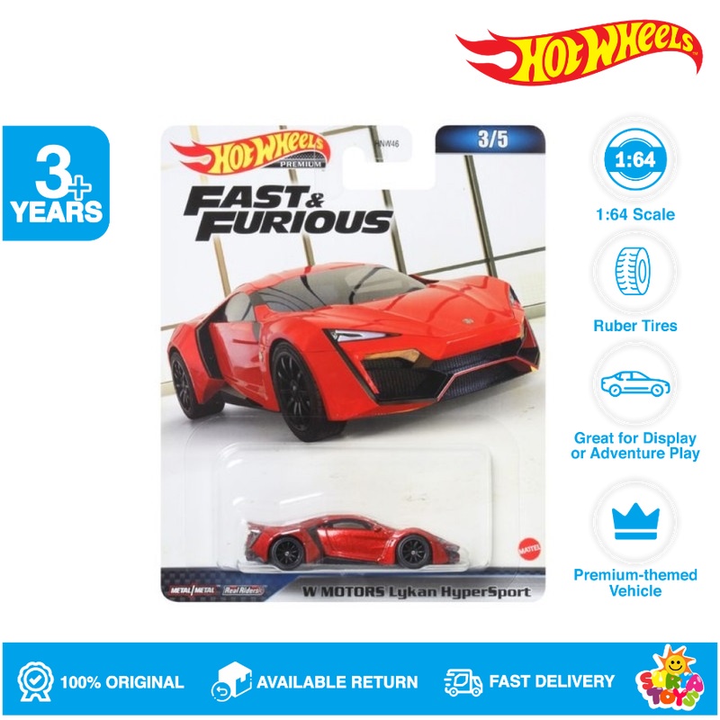 Hot Wheels Fast & Furious Premium W Lykan HyperSport Motorcycle - Red ...