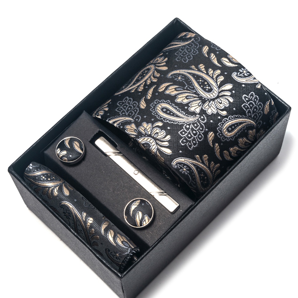 8cm Black Necktie Men's Tie Set Gift Box Set Groom Wedding Business ...