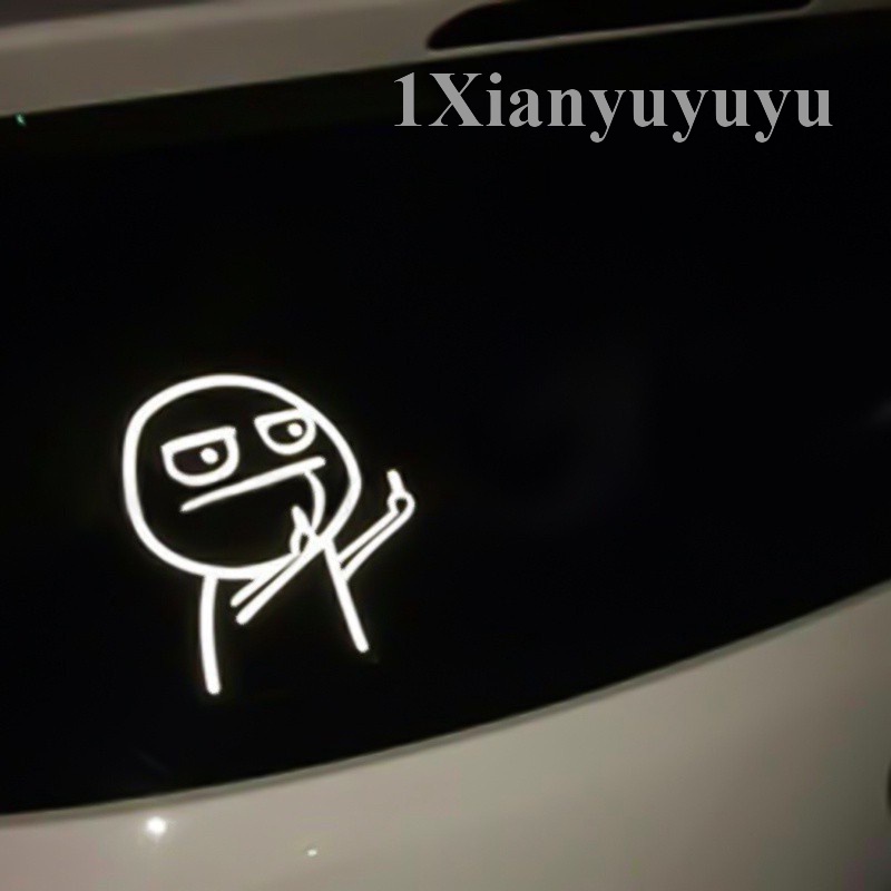 Supre Cartoon JDM Funny Middle Finger Reflective Vinyl Car Sticker ...