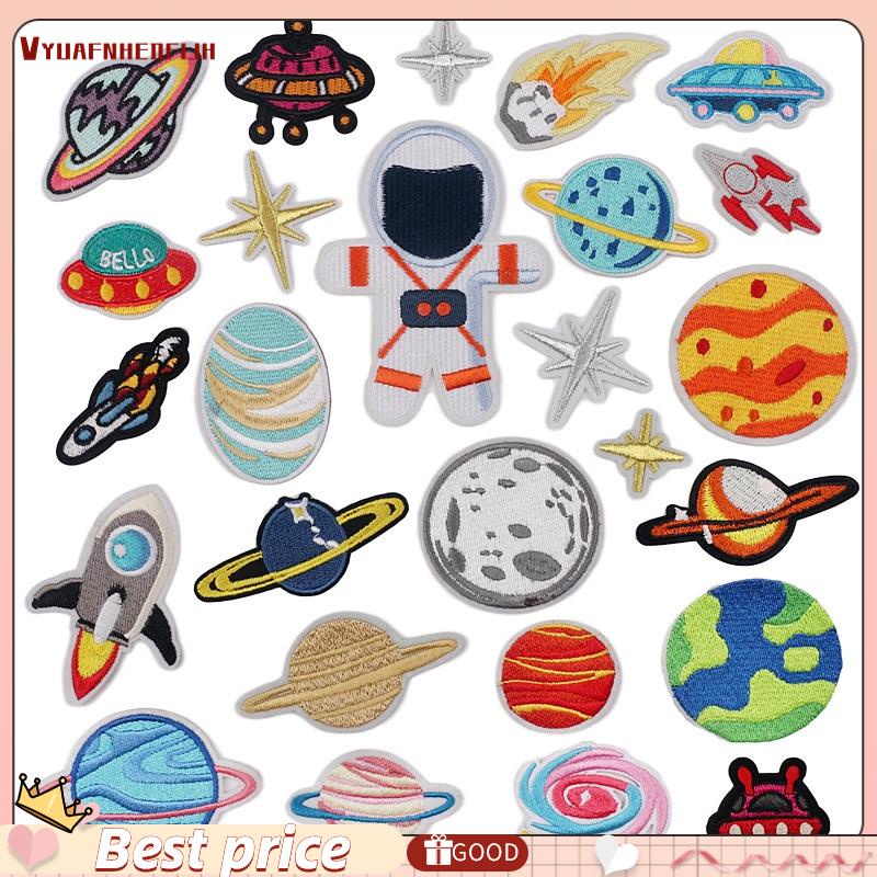 【vyuafnhedfijh】Iron on Patches 26Pcs Planet Astronaut DIY Sew ...