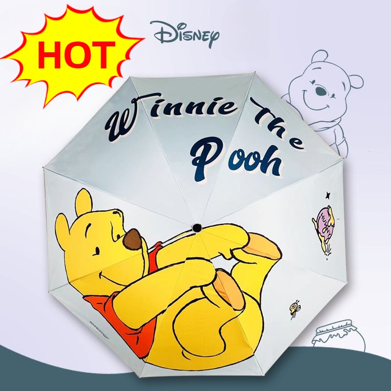 Graby2023 Disney Winnie the Pooh Tri-Fold Sun Umbrella Cartoon Folding ...