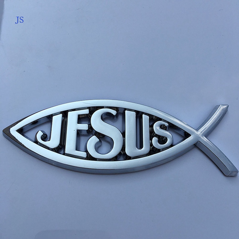 2pcs Jesus Fish Decal Sticker Silver,3D Car Chrome Decal Emblem Sticker ...
