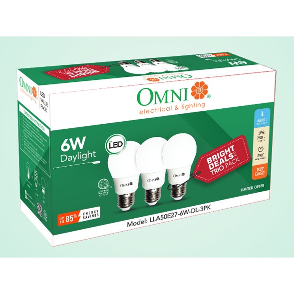 Omni LED Bulb 6W DL 3 Value Pack | Shopee Philippines