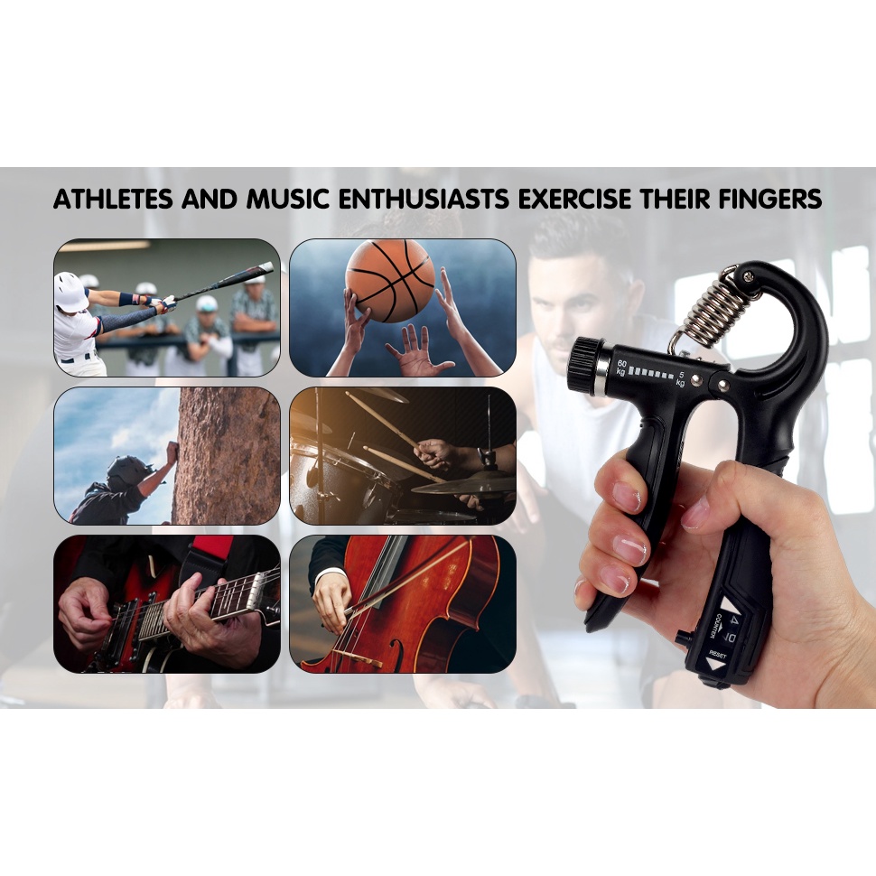 60kg Hand Grip Exercise Gym Hand Grip Adjustable Hand Grip Strengthener ...