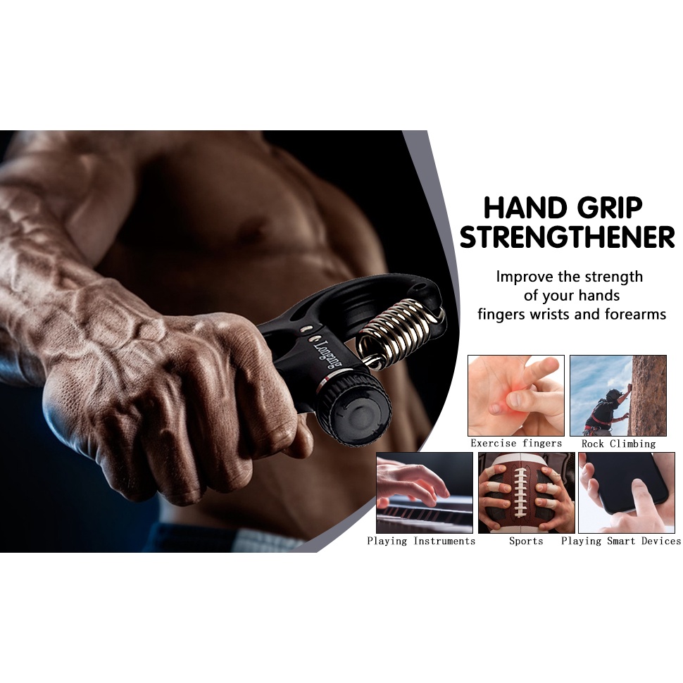 60kg Hand Grip Exercise Gym Hand Grip Adjustable Hand Grip Strengthener ...