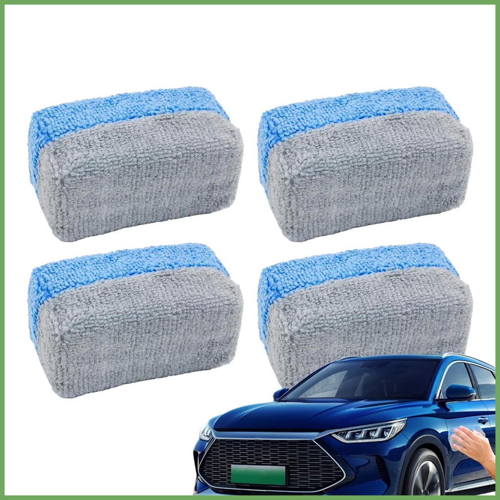 Microfiber Car Wax Applicator 4Pcs Washing Pad For Auto Detailing Auto ...