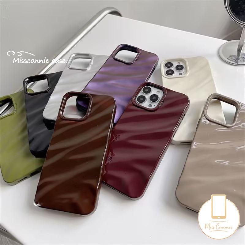 Simple Solid Color Wrinkle Case Compatible For IPhone 7plus 11 14 13 15 ...