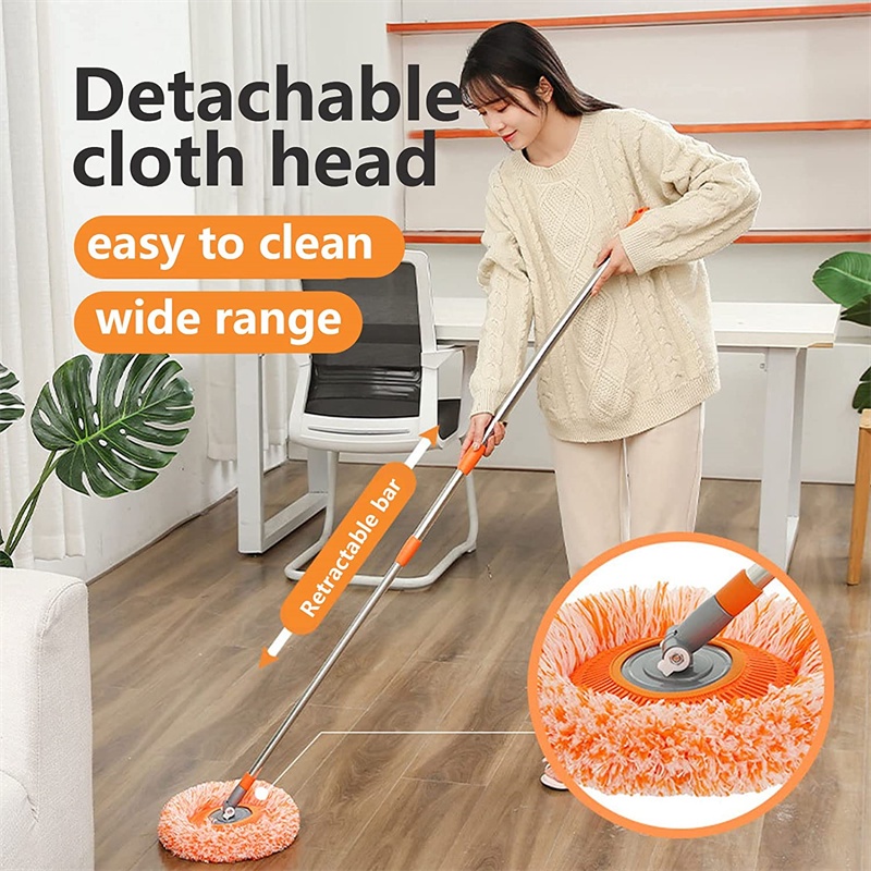 Rotatable Cleaning Mops with Replaceable Mop Heads Round 360 Degrees ...