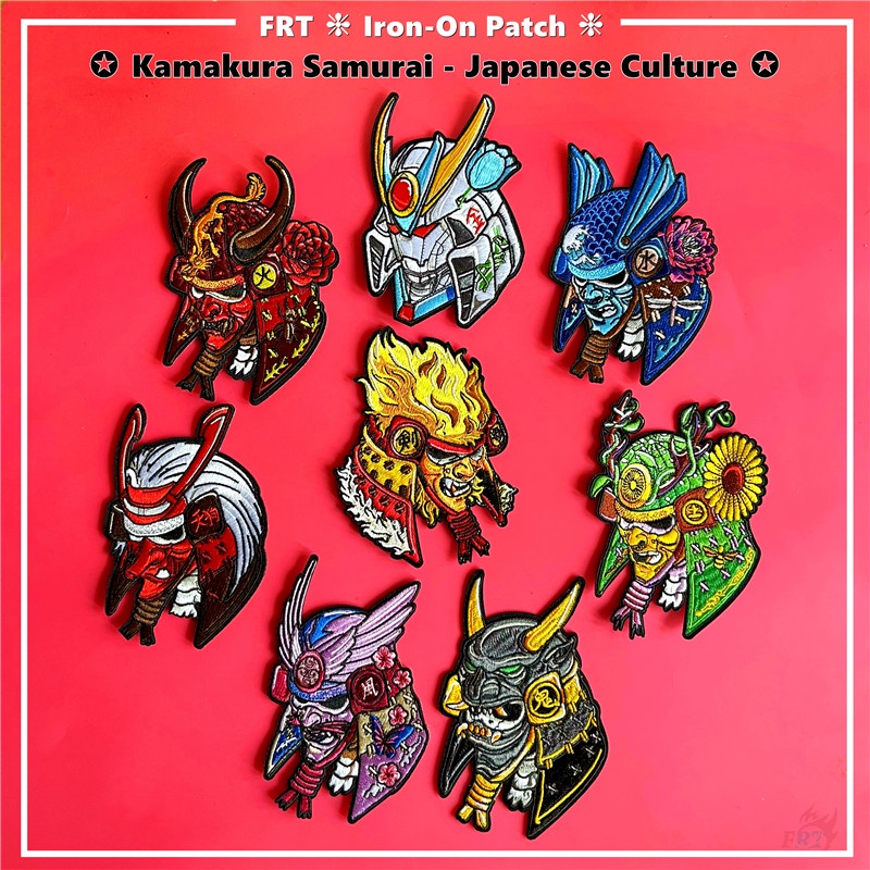 ☸ Kamakura Samurai - Japanese Culture Iron-on Patch ☸ 1Pc DIY Sew on ...