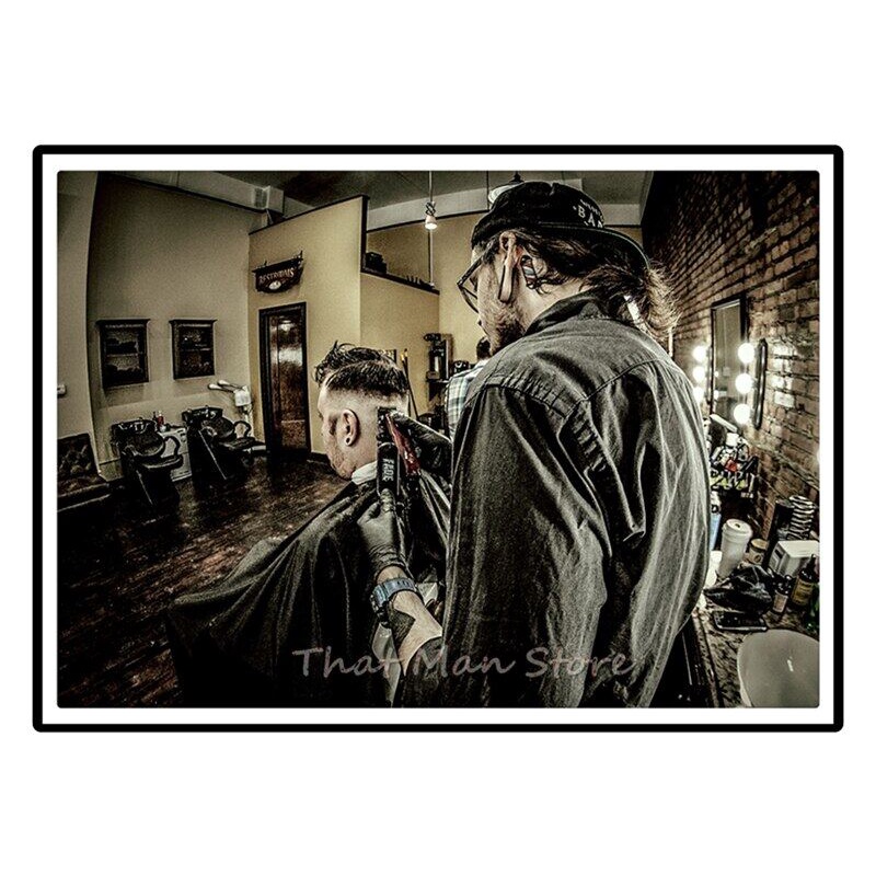 Hairdresser Hair Styling Posters White Kraft Paper Barber Shop ...