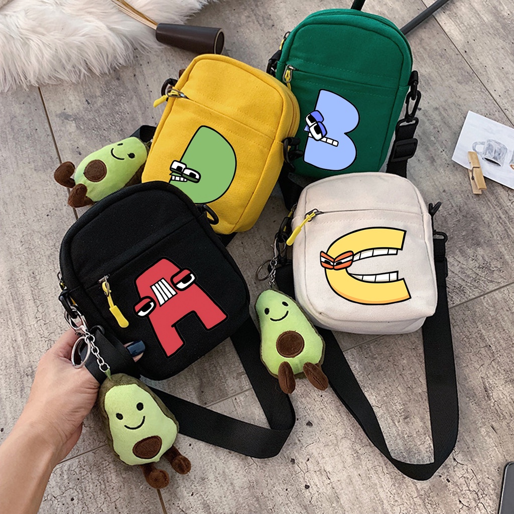 Alphabet Lore Shoulder Bag Cartoon Printed Canvas Crossbody Bag ...