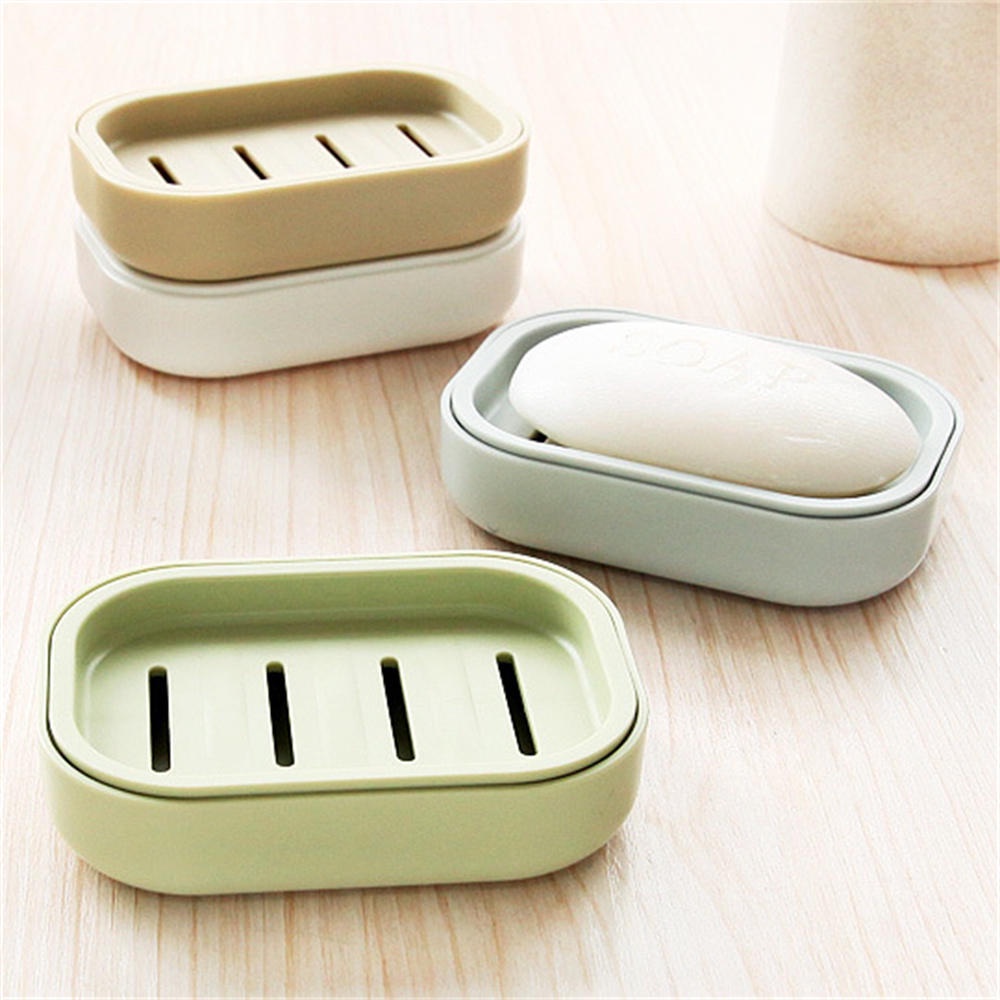 Double Layer Soap Tray With Lid Toilet Draining Soap Tray Creative ...
