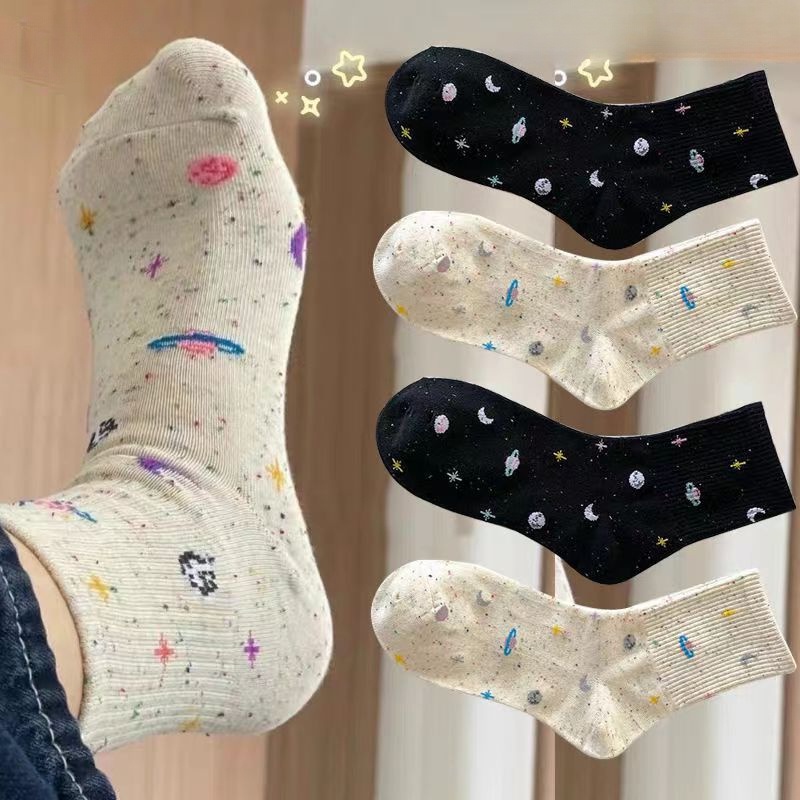 Star Socks Women Wotobuy Ins Korean Socks Girl Heart Starry Sky ...