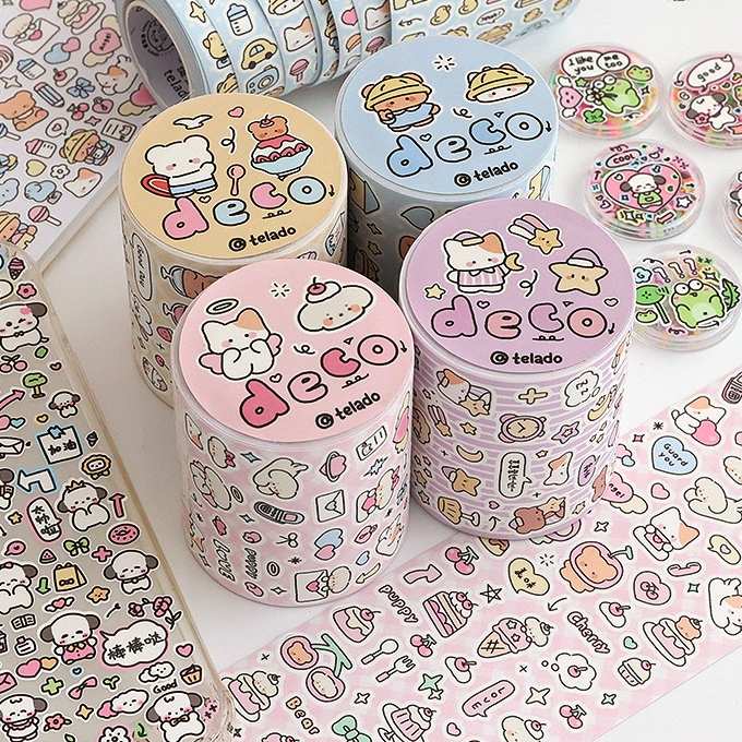 Cdaily|Cute Cartoon Graffiti Tape Cute Pet Dessert Tape Letter Symbol ...
