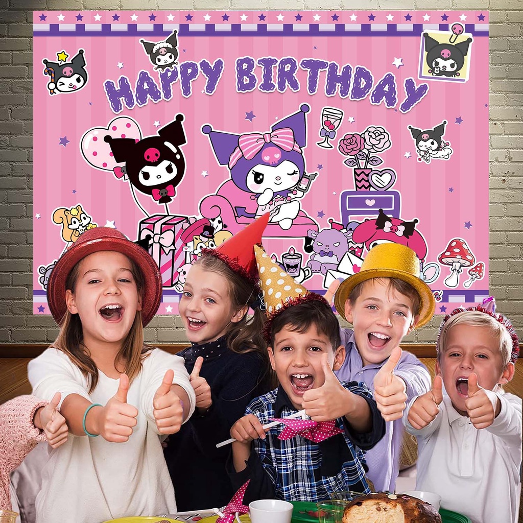 My Melody Birthday Backdrop Party Decorative Sanrio Anime Background ...