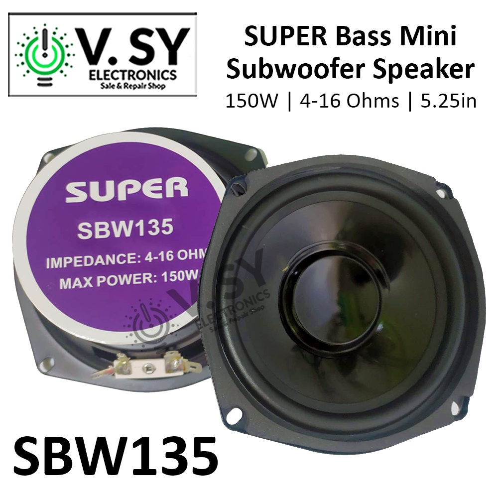 1pc. Super 5.25 inches Mini Subwoofer Speaker 150watts Double Magnet 4 ...