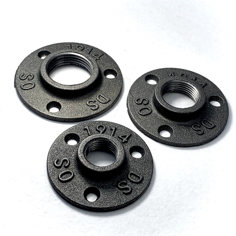 5Pcs/set 1/2" 3/4" 1" Cast Iron Flange Garden Decorative 3 Hole Wall ...