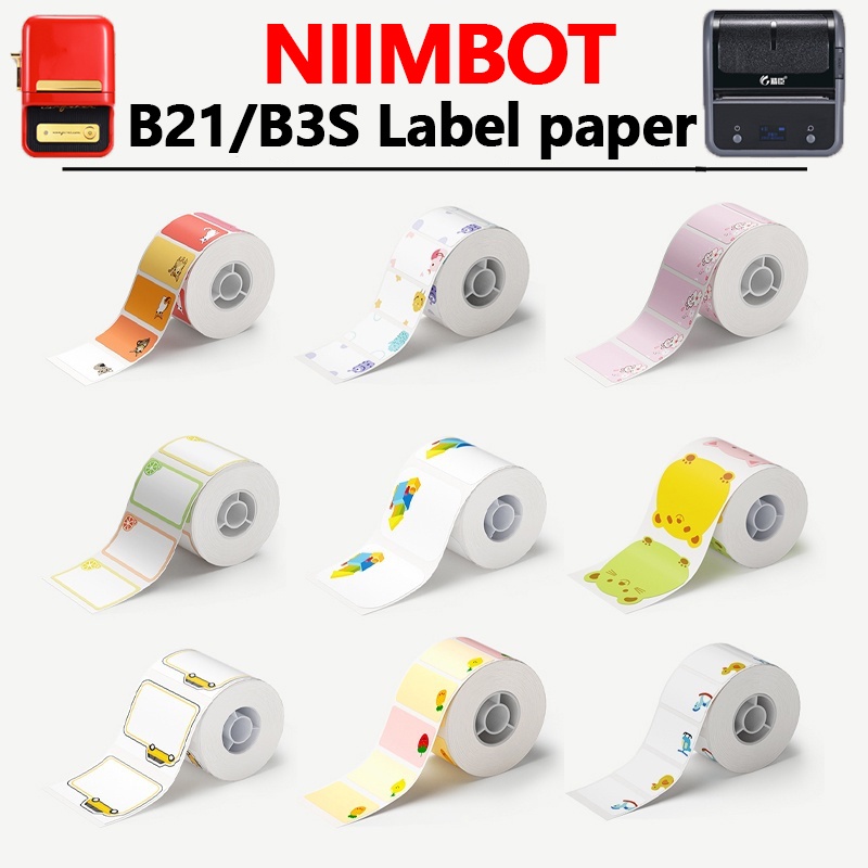 1 roll suitable for NIIMBOT B21/B3S label printing paper, name stickers with cute patterns ...