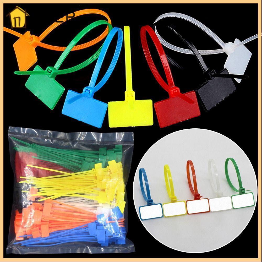 SUER1EN 100pcs Cable Ties Easy Mark Markers Tag Labels Self-locking Zip ...