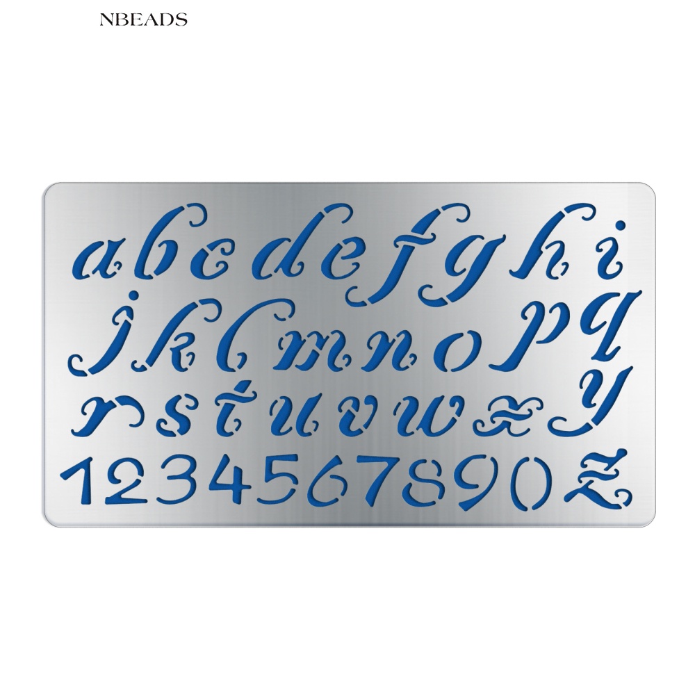 1pc Alphabet Letter Number Stainless Steel Stencils 17.7x10.1cm/7x4 ...