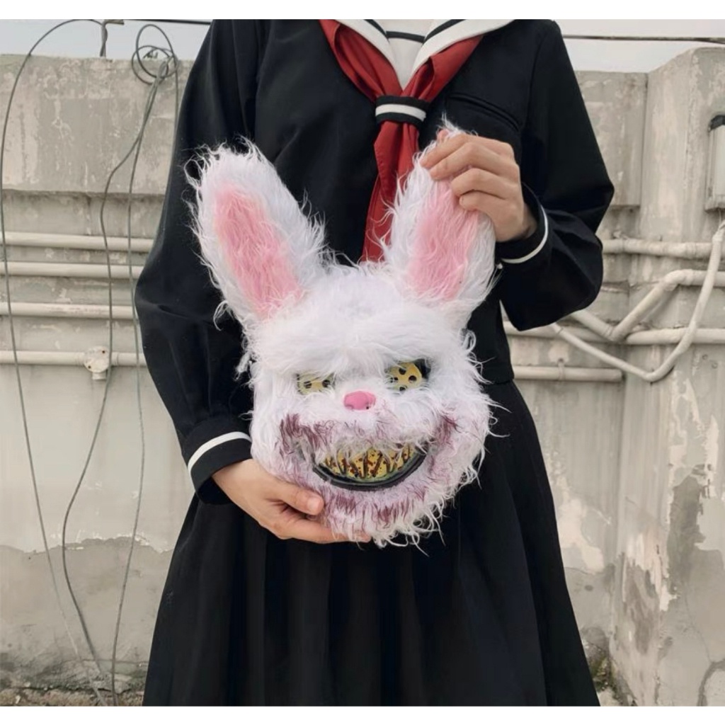 Creepy horror mask costume for Halloween Bloody rabbit Mask | Shopee ...