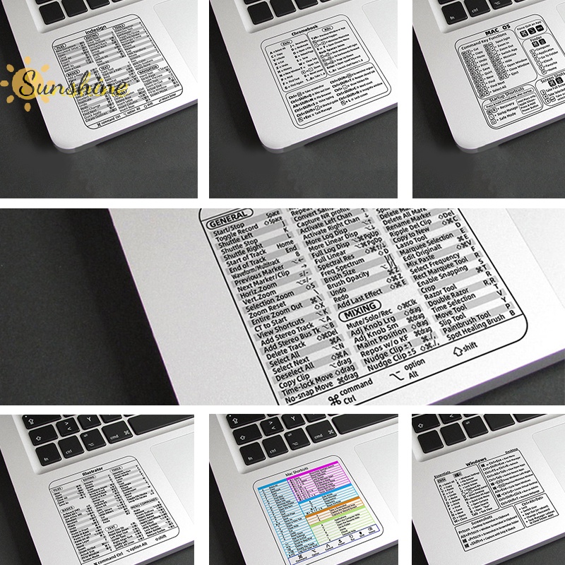 Sunshine> 1pc PC Reference Keyboard Shortcut Sticker Adhesive for PC ...