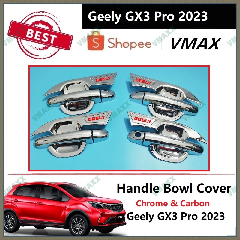 Geely GX3 Pro 2023 Chrome & Carbon Fiber and Chrome Pattern Car Door Handle Bowl Cover Car ...