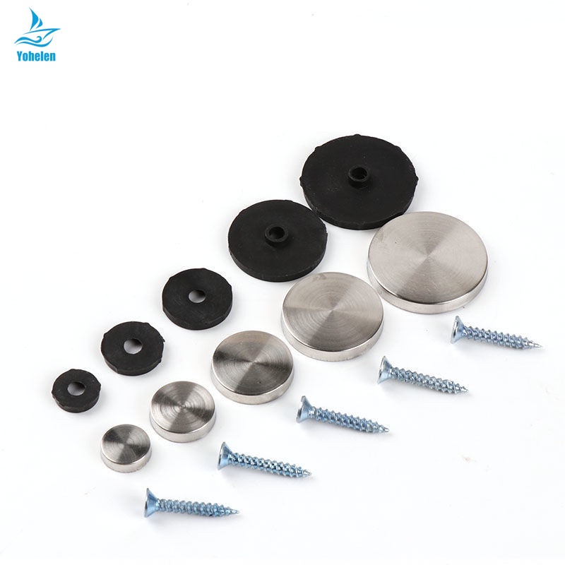 100Pcs/Lot 12mm 16mm 22mm Diameter Stainless Steel Cap Cover Decorative ...