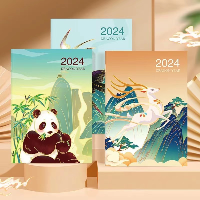 2024 A4 Chinese Style Planner Notebook Kawaii Diary Journal Notepad 365 ...