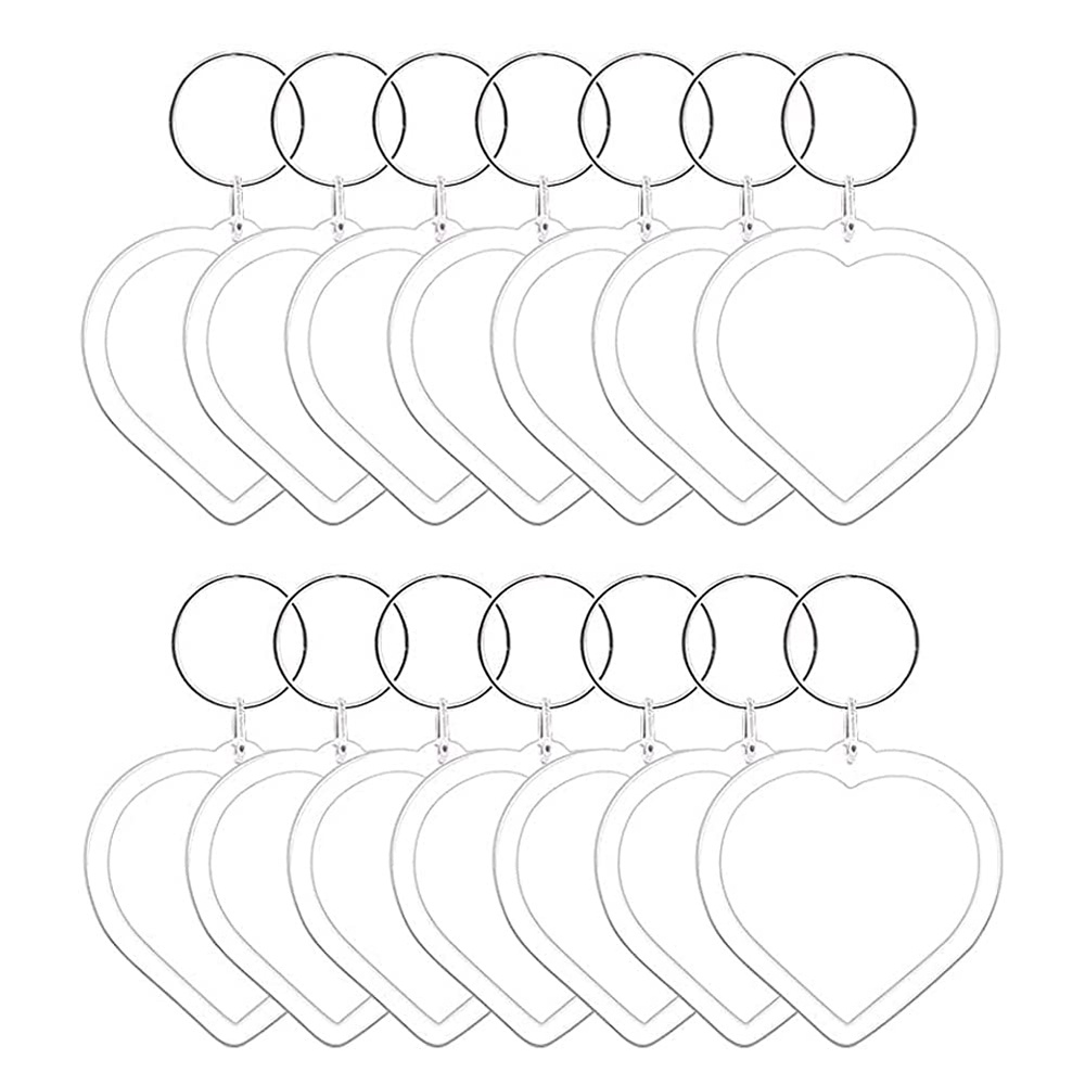 50Sets Heart-Shaped Small Clear Acrylic Custom Personalised Insert ...