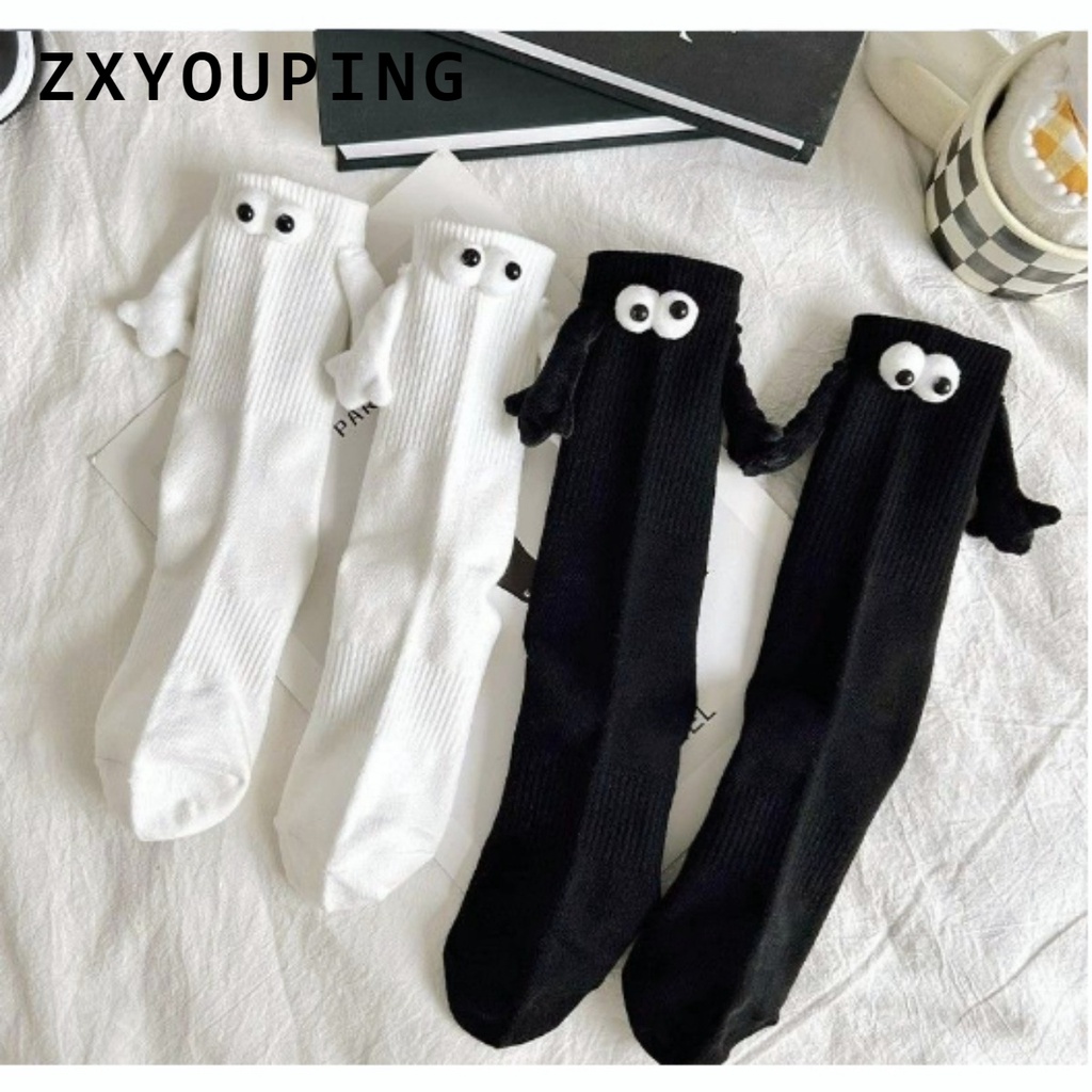 ZXYOUPING Couples Magnetic Holding Hands Socks Funny Personalized Big ...