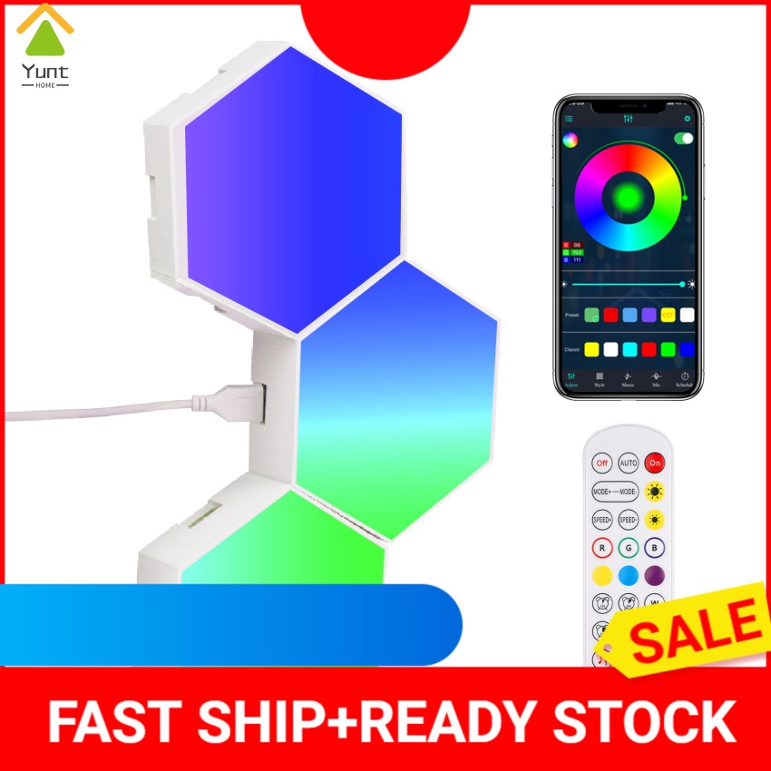Hexagon Lights Gaming - 3/6 Pack RGB Led Hex Light Panels Hexagon Smart ...