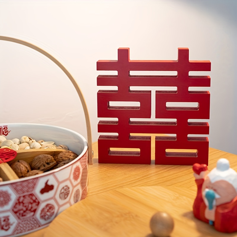 Chinese Red Chinese Characters Double Happiness on the Door Blessing ...