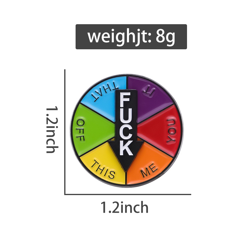 Colorful Compass Enamel Pins Rotating Arrow Brooch Funny Make A Choice ...