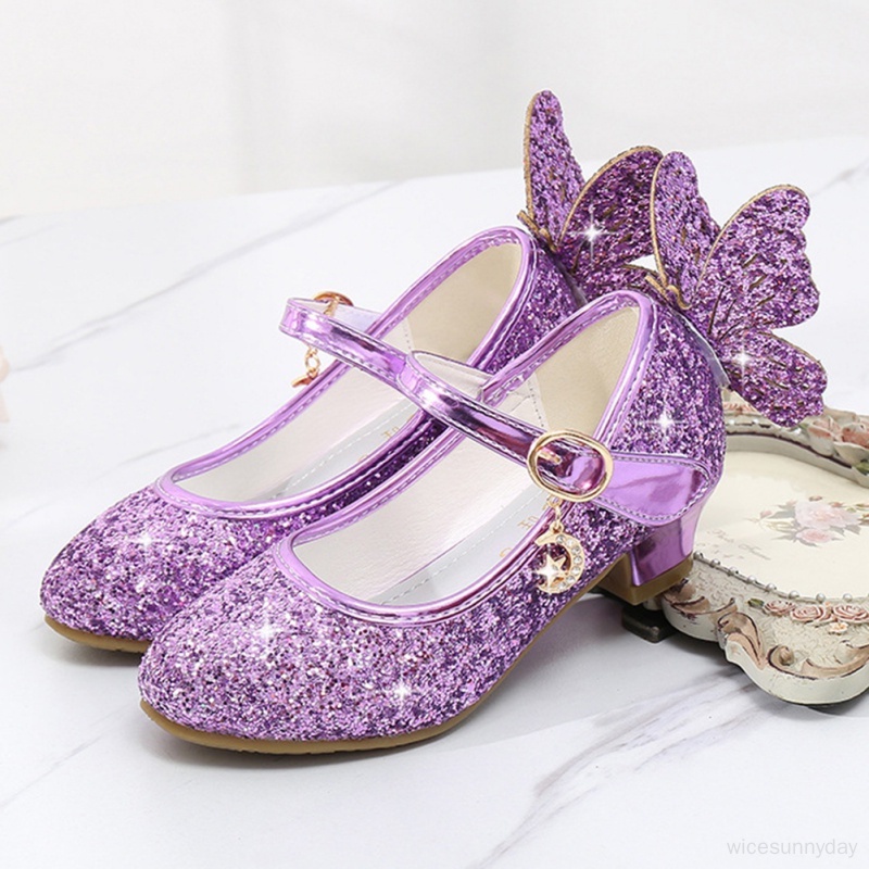 Girls High-Heeled Princess Leather Shoes 2023 New Children's Single ...