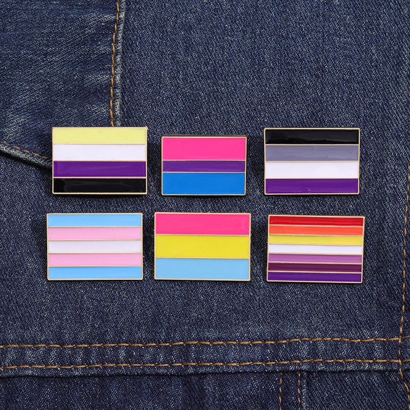 Rainbow Flag Pins Asexual Bisexual Heart LGBTQ Brooch Rainbows Pride ...
