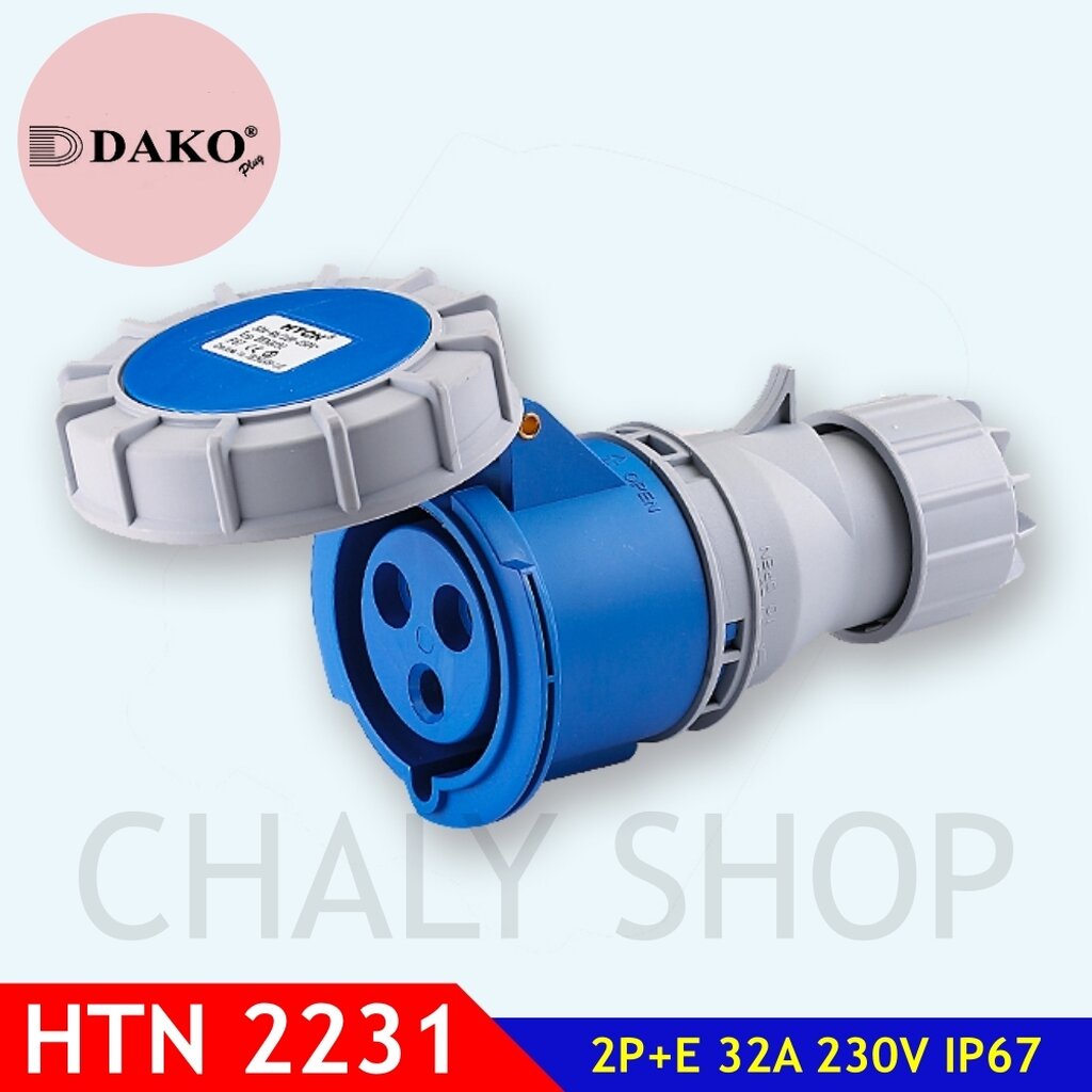 "DAKO PLUG" HTN2231 Waterproof Center Female PLUG 2P+E 32A 230V IP67 ...